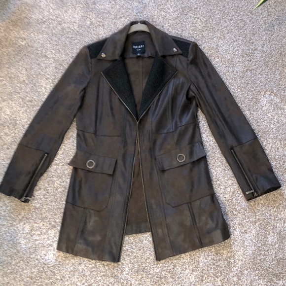 Insight | Jackets & Coats | Insight Faux Leather Jacket Brown Black ...